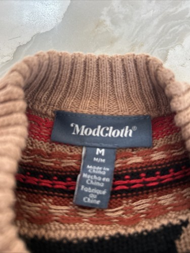 Modcloth It Be Like 'Bat' Sweater Sz M Camel Tan Cotton Pullover | eBay