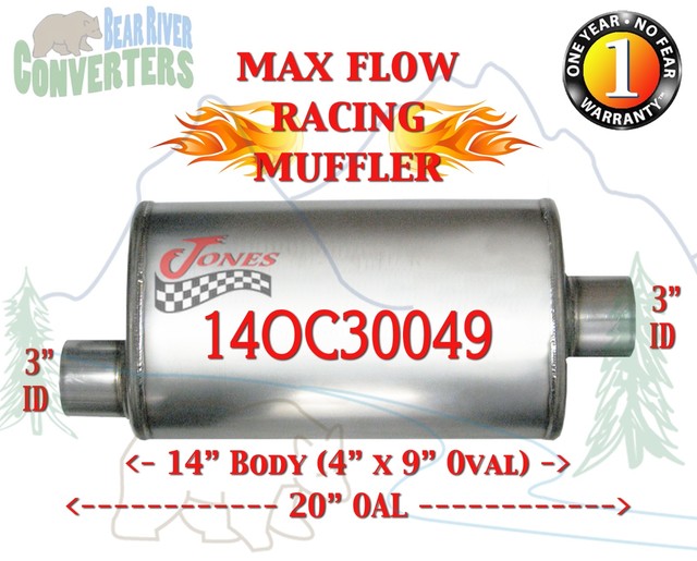 Jones Exhaust Max Flow Muffler 3" Offset/ Center Mf1229 for sale online ...