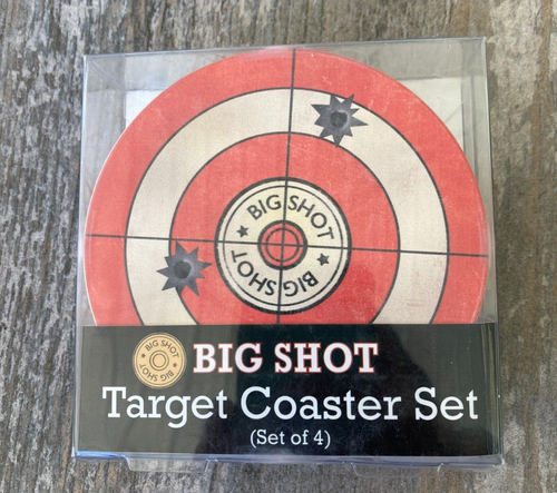 Set of Four BIG SHOT Target Coasters 4"x4" Absosrbent Stone NIB | eBay