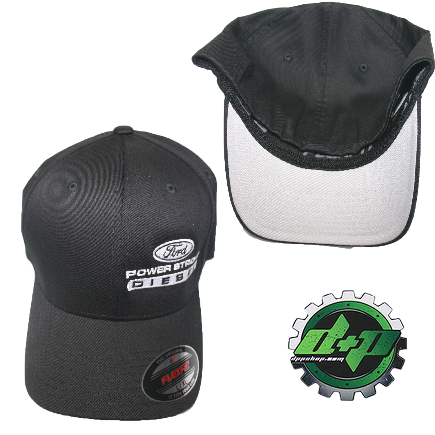 Ford Powerstroke hat ball cap fitted flex fit flexfit stretch Black S/M ...