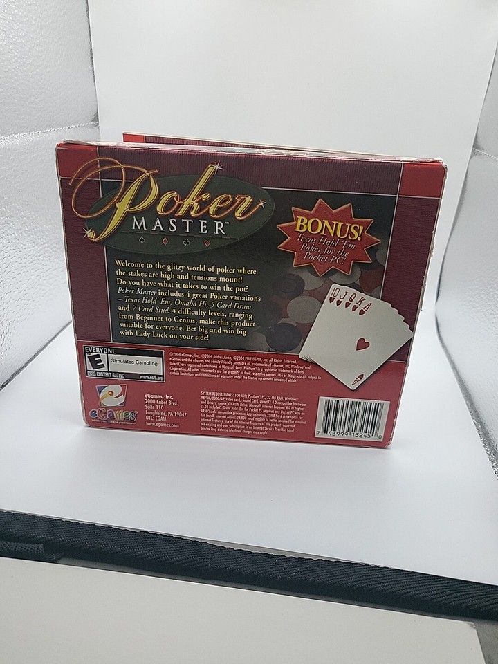 Poker Master 2004 eGames PC CD-ROM 02-2450-10 Windows 98 ME 2000 XP ...