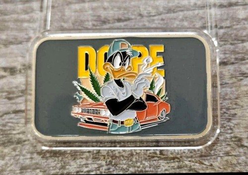 Daffy Duck "DOPE" - 1 troy oz .999 Fine Silver Color Enameled Bar ...
