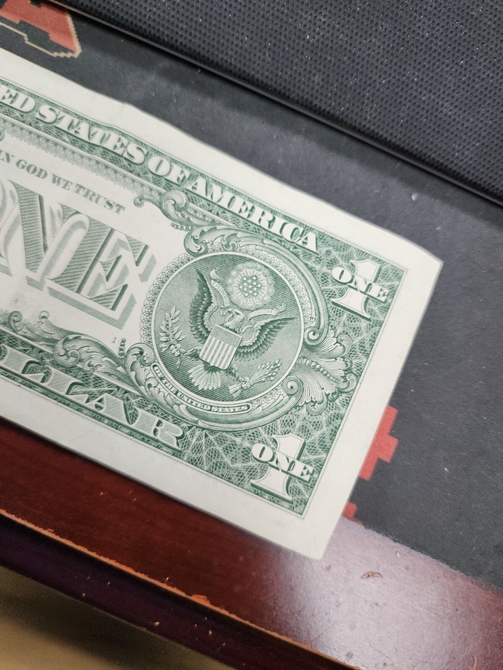 2017 $1 Dollar Bill Ink Error Bleed Misprint Fancy Serial Number ...