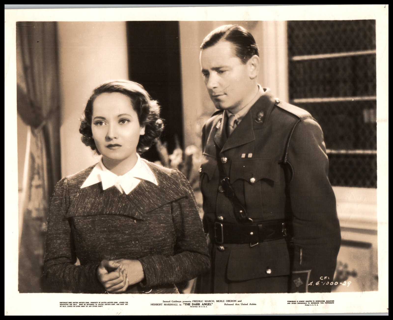 Fredric March + Merle Oberon in The Dark Angel (1935) PORTRAIT ORIG ...