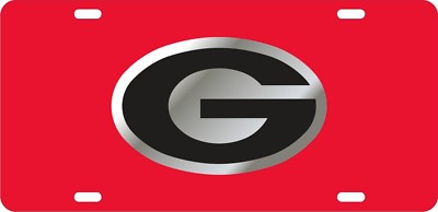 UGA BULLDOGS Georgia Red Acrylic License Plate / Car Tag | eBay