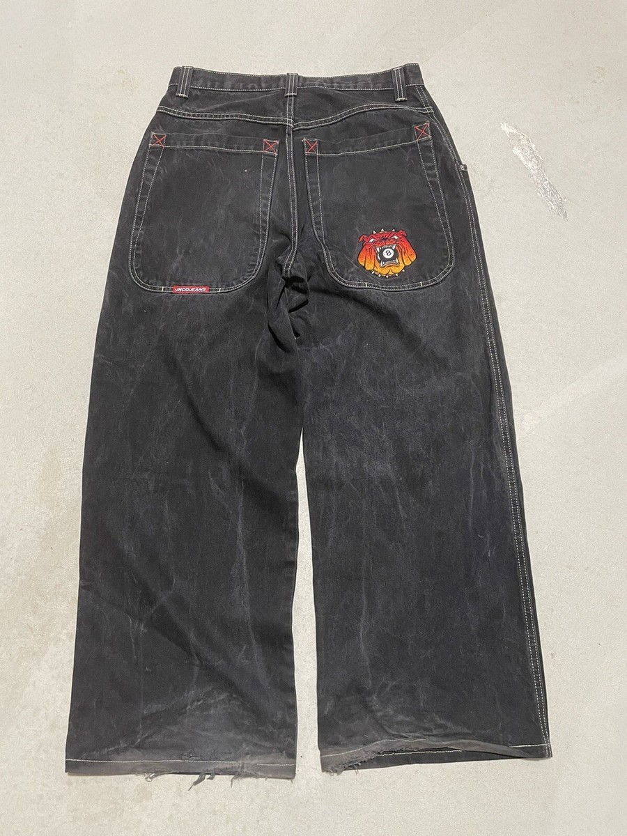 vintage Y2K JNCO Jeans 8-Ball Bulldog black BAGGY loose vintage Y2K JNCO Jeans 8-Ball Bulldog black BAGGY loose