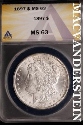 1897 Morgan Dollar - ANACS MS 63 - Scarce No Reserve #SLK645 | eBay