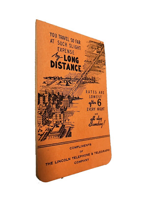 Lincoln NE Telephone and Telegraph long distance ad notebook 1947 | eBay