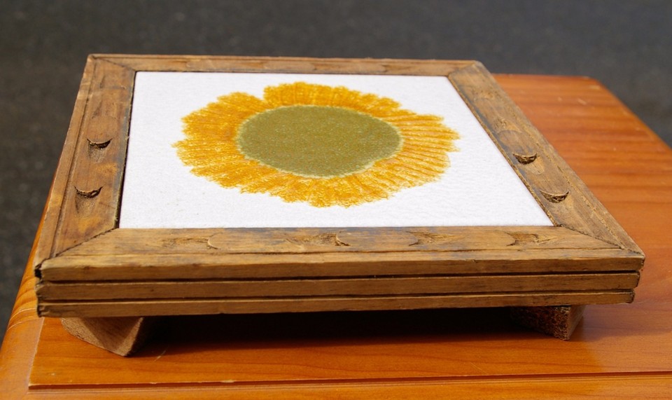 Wood Framed Sunflower Tile Trivet Pottery Art Ceramica & Marco Italy | eBay