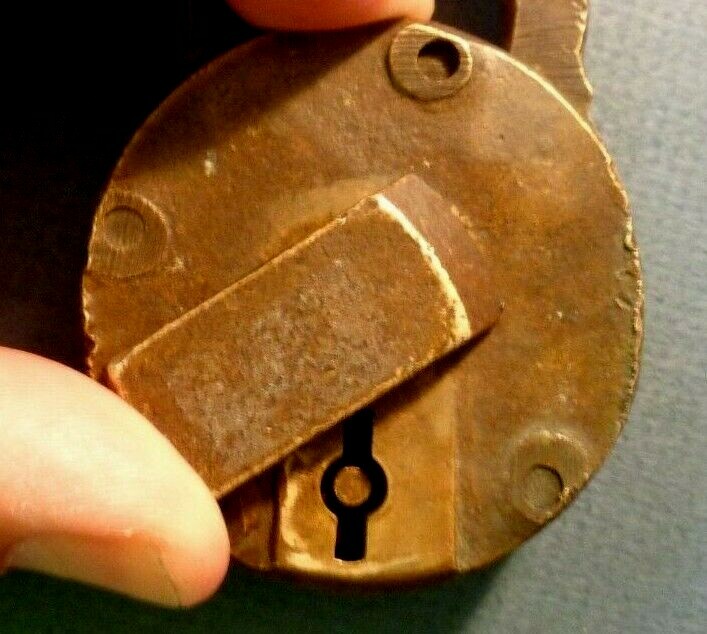 Antique 1882 LOCK PADLOCK Ames Sword Co. Chicopee MA Brass Metal art ...