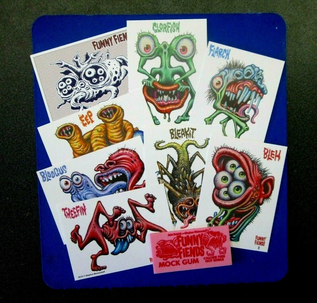 FUNNY FIENDS 2019 CARDS 2 DIFFERENT WAX PACK SIDEKICK *ALA TOPPS UGLY ...