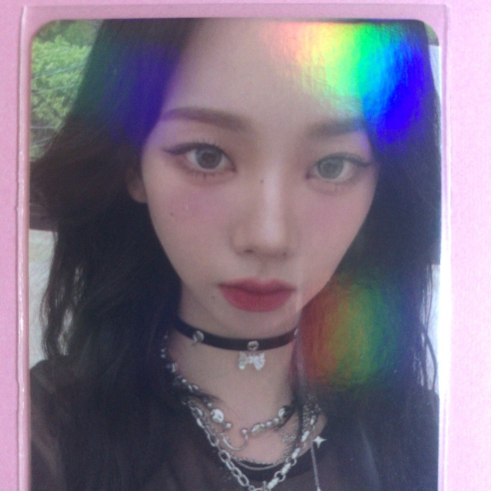 ALL FOR KARINA Aespa TCG Black see-through cross necklace Foil KPOP ...