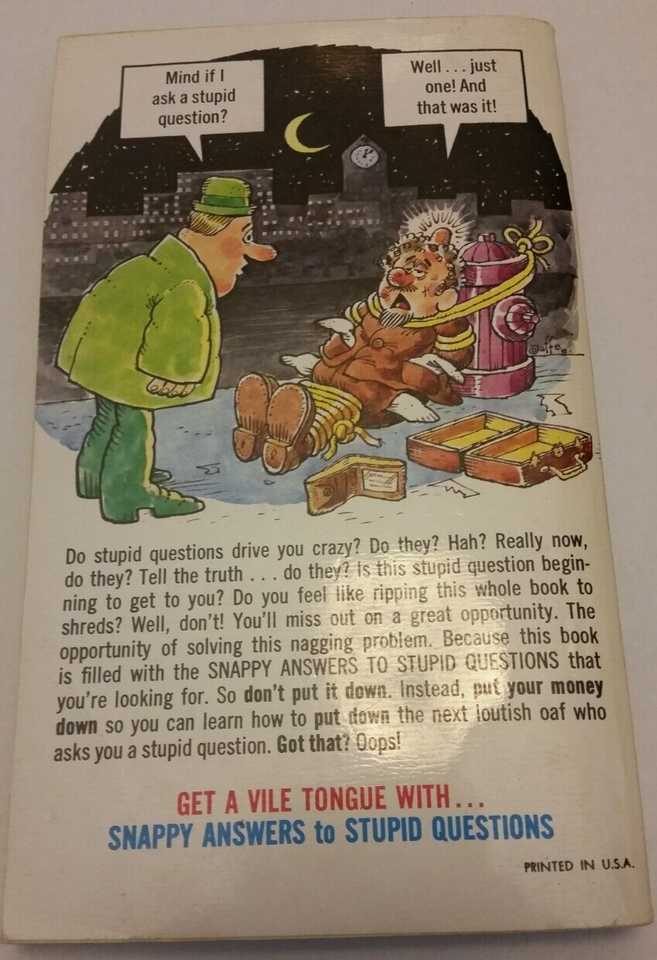 Mad's Al Jaffee Spews Out Snappy Answers to Stupid Questions 1975 Pre ...