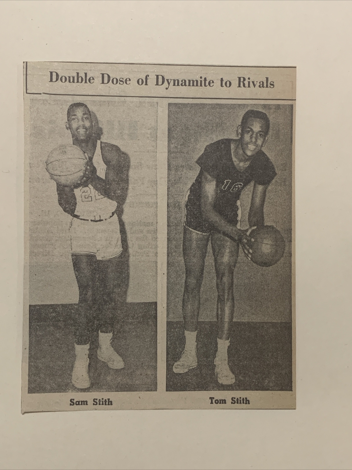 Sam Stith Tom Stith St. Bonaventure 1959 Sporting News Basketball 5X4 ...