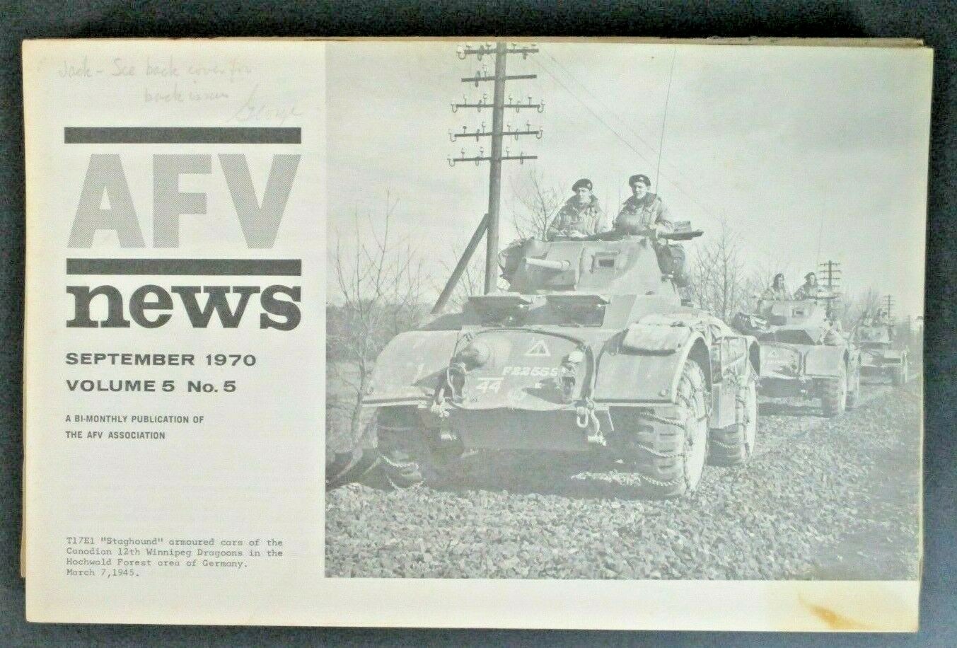 AFV NEWS September 1970 ,VOLUME 5, No. 5 Pre Owned! | eBay