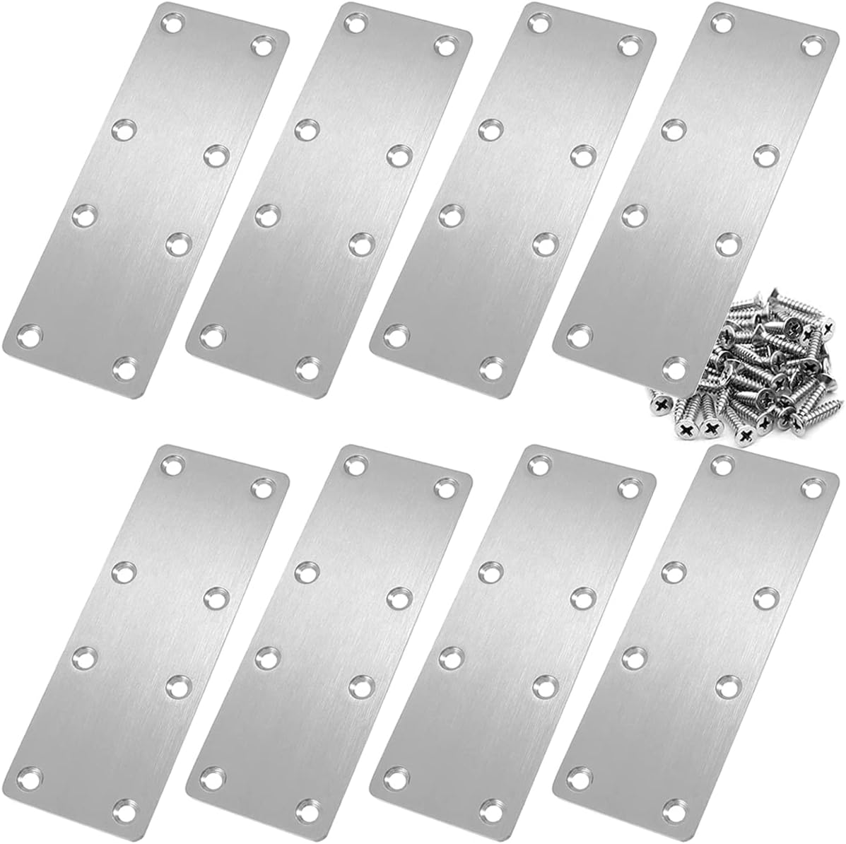 8 Pcs Flat Mending Plate Stainless Steel Flat Bracket 5.5 X 1.97 Inch ...