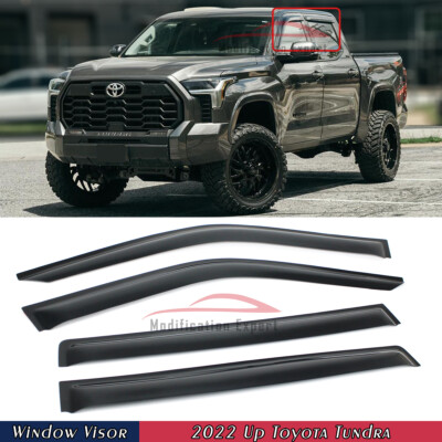 For 2022-2025 Toyota Tundra CrewMax JDM Smoke Tinted Window Visors Rain ...
