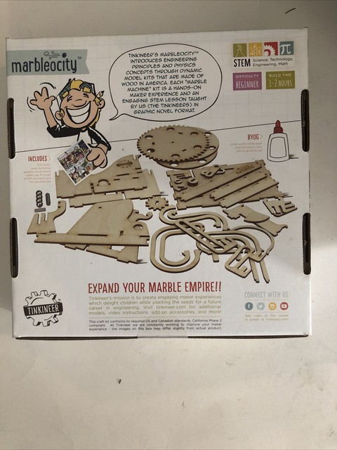 Mini Coaster Maker Kit Tinkineer Marbleocity Marble Run MAMC100BB for ...