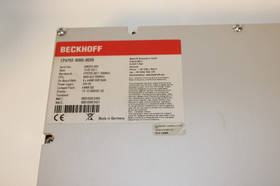 Beckhoff CP6702-0000-0020 Panel PC | eBay
