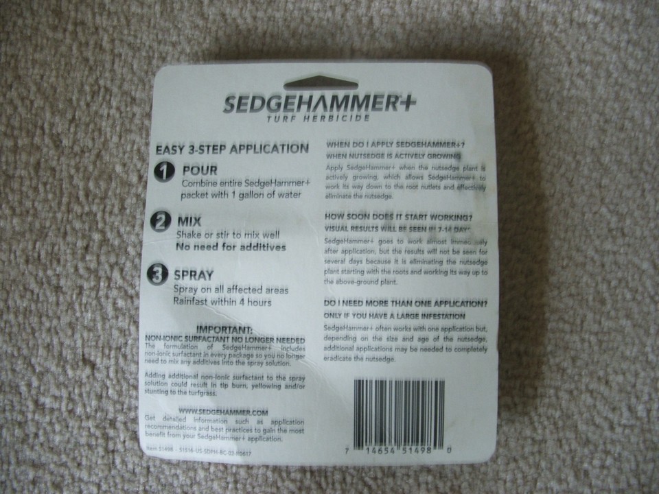 SEDGEHAMMER HERBICIDE -Free shipping | eBay