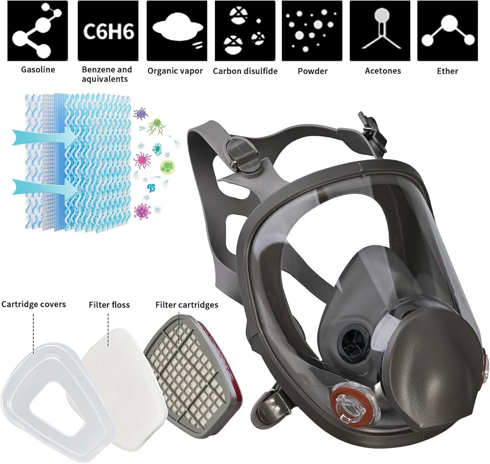Half & Full Face Respirator Mask with Filters, Gas Masks for ...