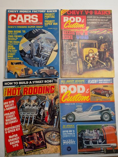 x4 LOT 1963-1975 Hot Rod Magazines CARS Rod & Custom Chevy V8 Racing ...