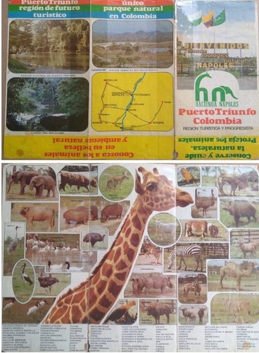 Pablo Escobar Napoles Ranch Zoo Rare Original Paper Fold (1982 ...