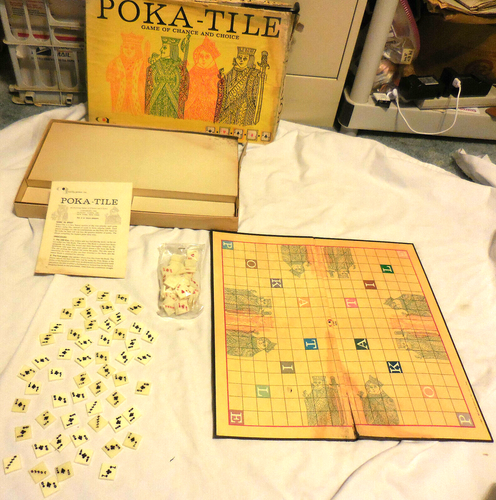 1 ad Poka Tile board Game of Chance and choice Game no 103,rare,vtg,old ...