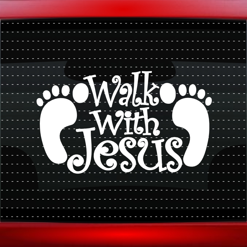 Walk With Jesus Christian Car Decal Truck Window Vinyl Sticker (20 ...