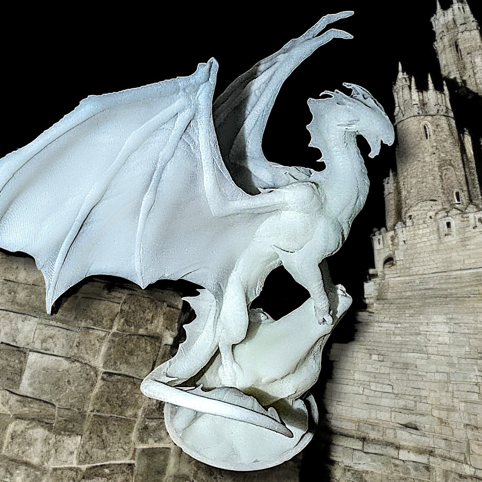 Ancient White Chromatic Dragon Mini DnD Pathfinder RPG Fantasy EPIC ...