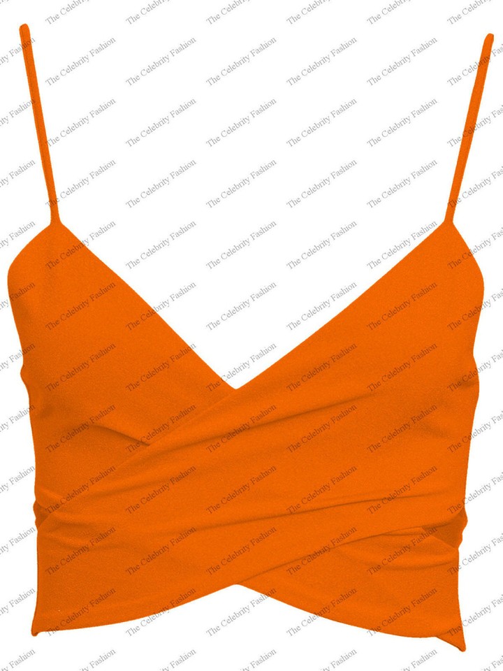 New Women Cross Over Crop Top Ladies Celeb Bra let V Neck Cut Out Vest ...
