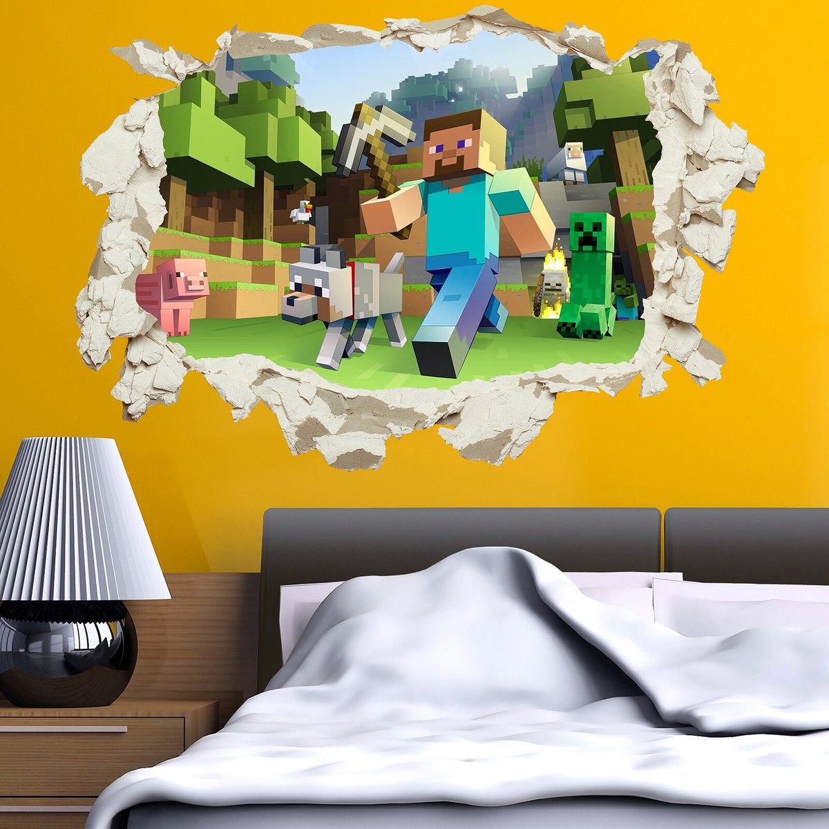 Minecraft Wall Stickers Minecraft Wall Sticker Caved In Wall