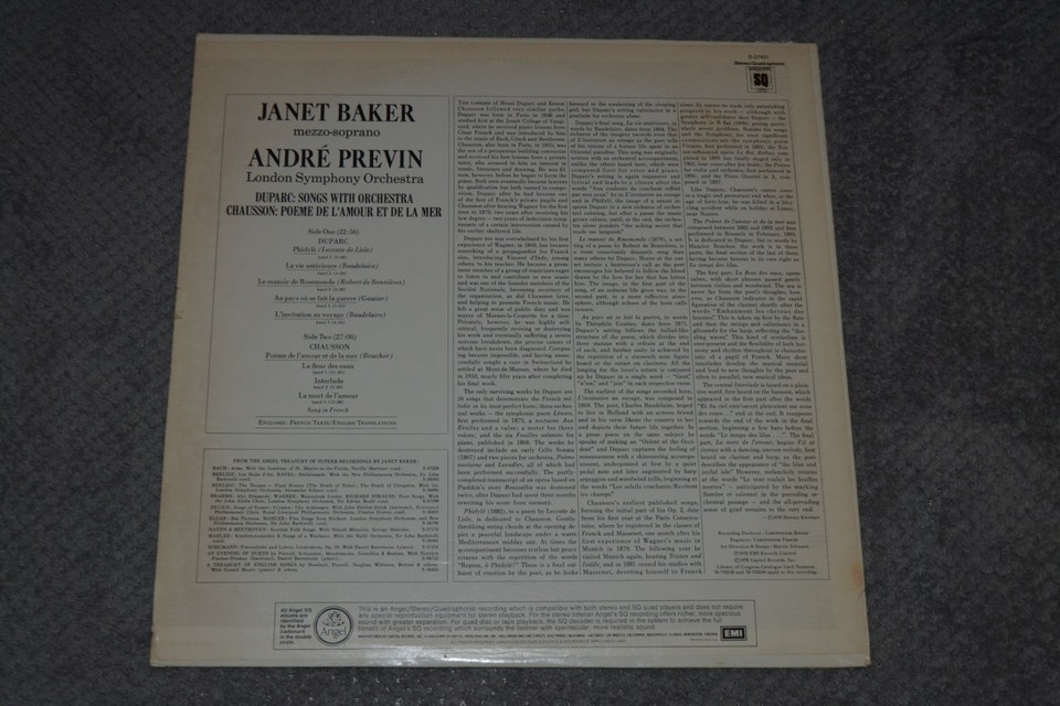 Janet Baker~Chausson: Poeme De L'amour Et De La Mer~Andre Previn~FAST ...