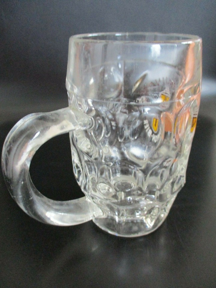 Dortmunder Union Bier .25 L Dimpled Beer Mug Stein Glass Germany Beer ...