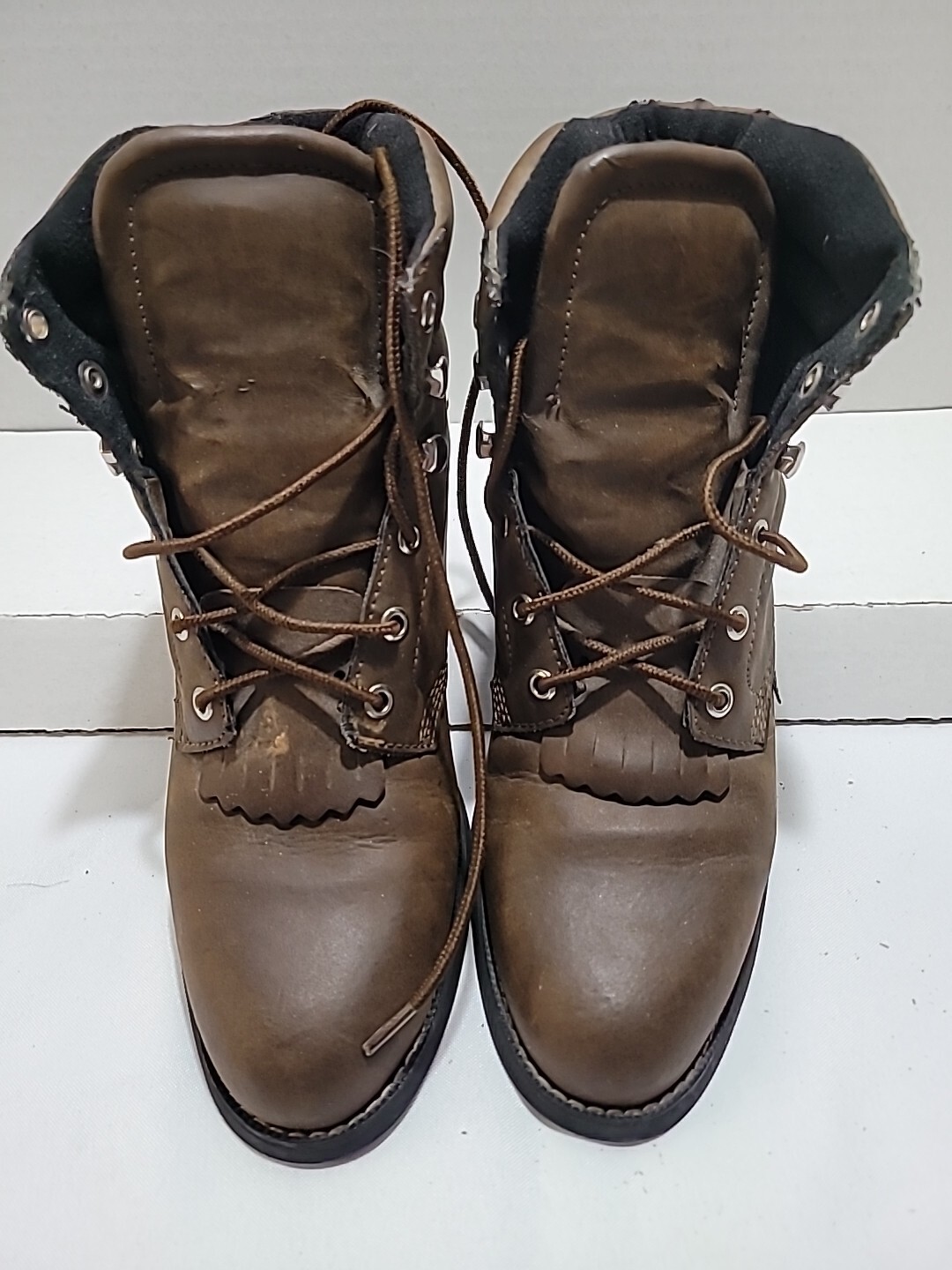 Justin Basics Brown Lace Kiltie Cowboy Boots JBL401 W… - Gem