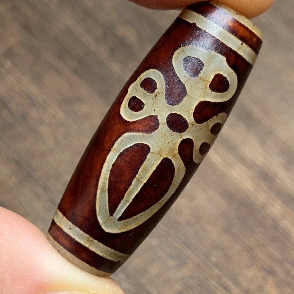 Special Tibet Dragon Scale Agate Demon Subduing Pestle Old Dzi Bead ...