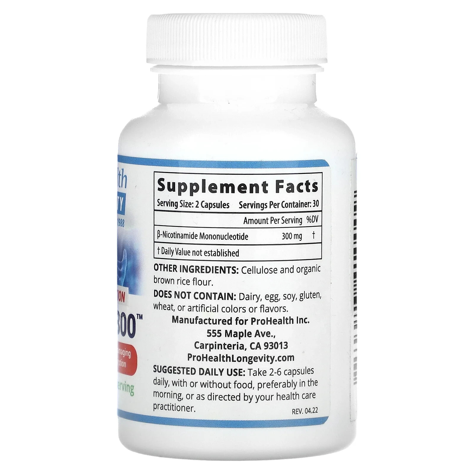 ProHealth Longevity, NMN Pro 300, Enhanced Absorption 150 mg per Cap ...