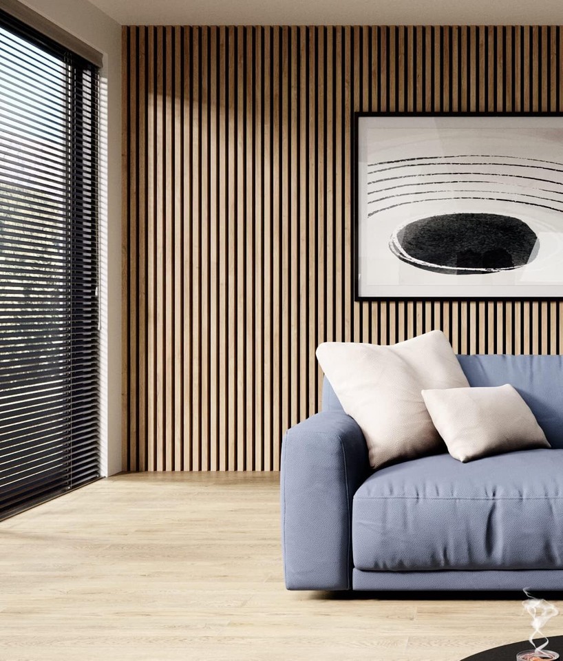 3D Akustikpaneele Filz Wandpaneele Holzpaneele Lamellenwand 240x53 ...