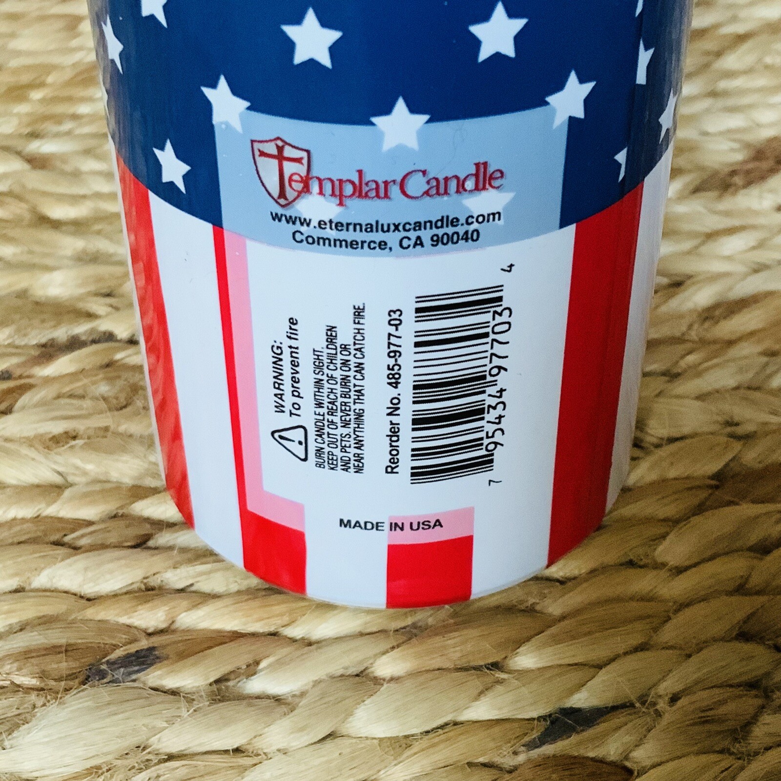 Eternalux Templar American Flag Candles Set Of 2 Unscented 4” Glass | eBay