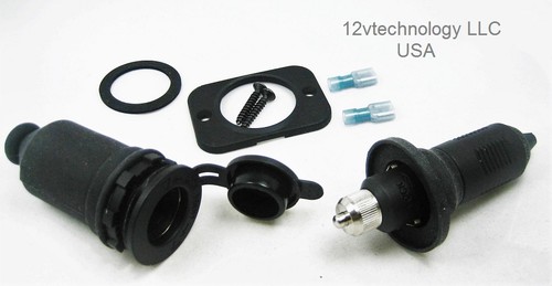 Waterproof Lighter Style Locking 12V Socket Plug Antivibration Marine ...