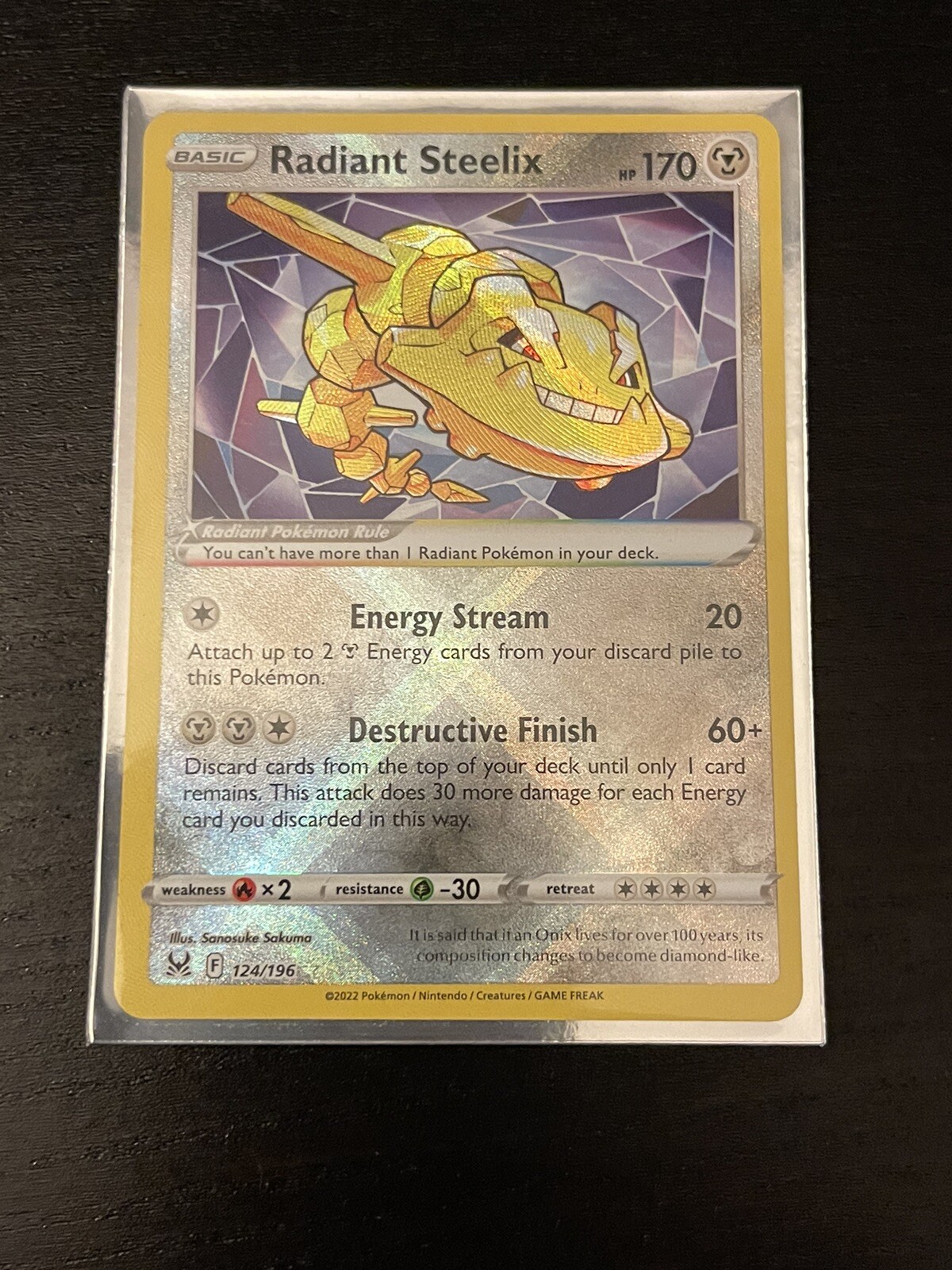 Pokémon TCG Radiant Steelix Sword & Shield - Lost Origin 124/196 Holo ...