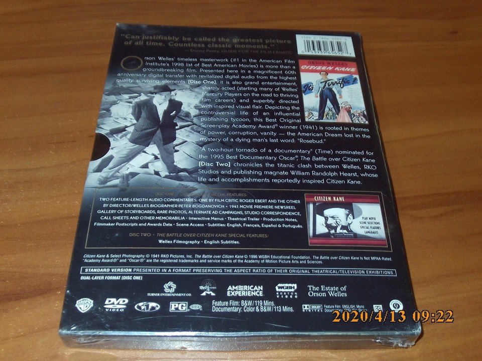 Citizen Kane (DVD 2001 2-Disc Full Frame) NEW Orson Welles 53939656527 ...