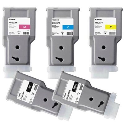 5 Original Ink Canon iPF680 iPF685 iPF780 iPF785 / PFI-207 300ml ...
