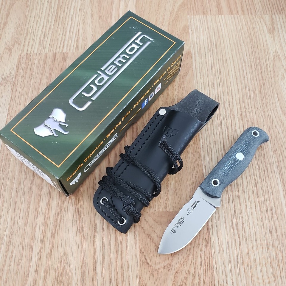 Cudeman Sanabria Mini Bushcraft Fixed Knife 3.5 Vanadium Steel Blade ...
