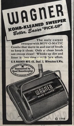 4” AD 1948 Wagner Carpet Sweeper Komb-cleaned PRINT AD VINTAGE | eBay