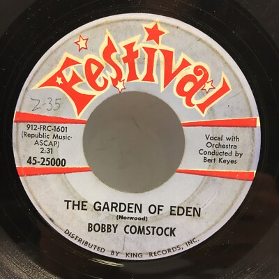 Bobby Comstock - Piece of Paper 45 RPM - Festival - Tested VG- Vinyl ...