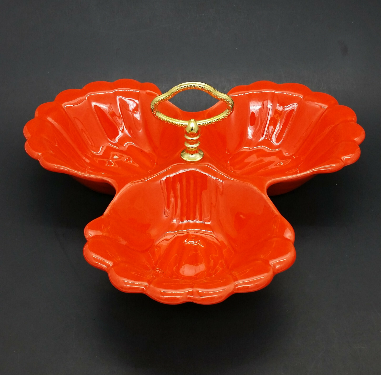 Embassy Giftwares Triple Server Orange 41 USA Vtg MCM Divided Dish ...