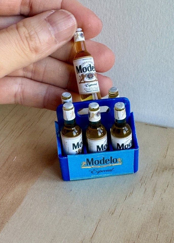 miniature dollhouse 6 pack carrier beer Budlight Modelo Michelob coke ...