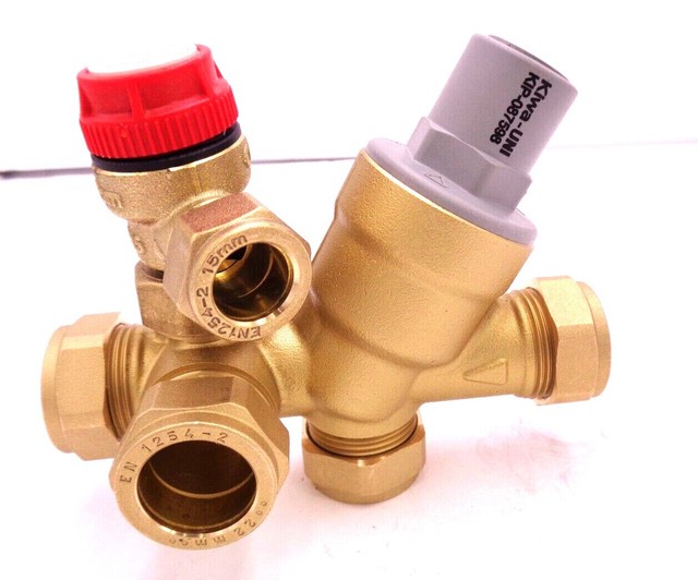 Inta 22mm Unvented Valve Cylinder Inlet Multi Block PRV 3 / 6 Bar ...