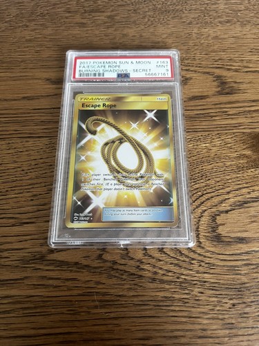 PSA 9 Escape Rope 163/147 Gold Rare Holo Foil Secret Pokemon SM Burning ...